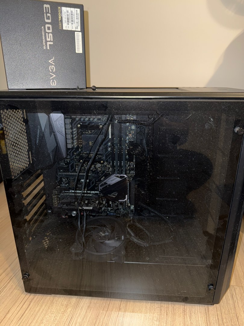 Nzxt atx case, asus rog x370 crosshair mobo, evga 750w supernova ...