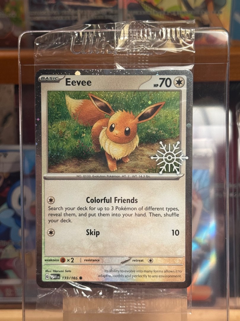 Pokemon Eevee holo cosmic 133 151 snow flake stamp stamped promo 2025 ...