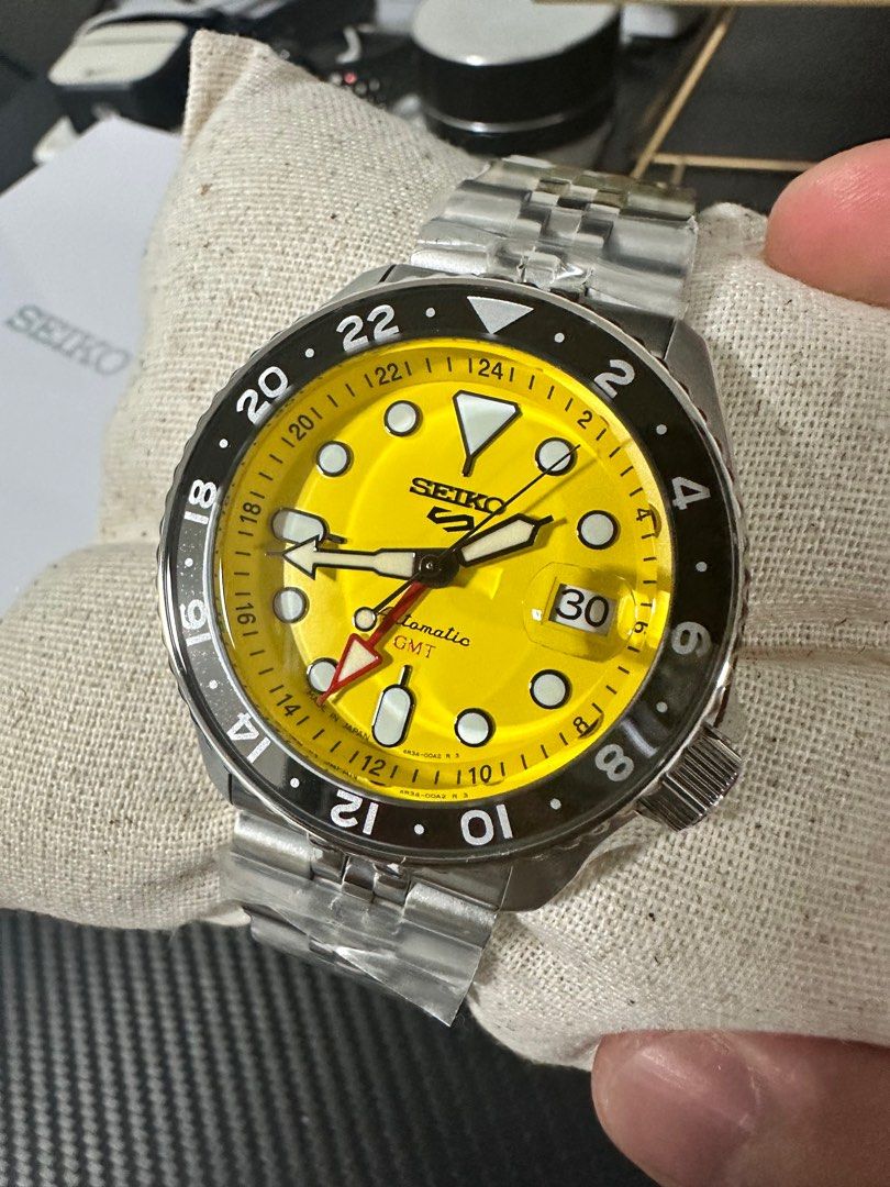 Seiko 5 Sports GMT SSK017 - Yellow Dial, Men's Fashion, Watches ...