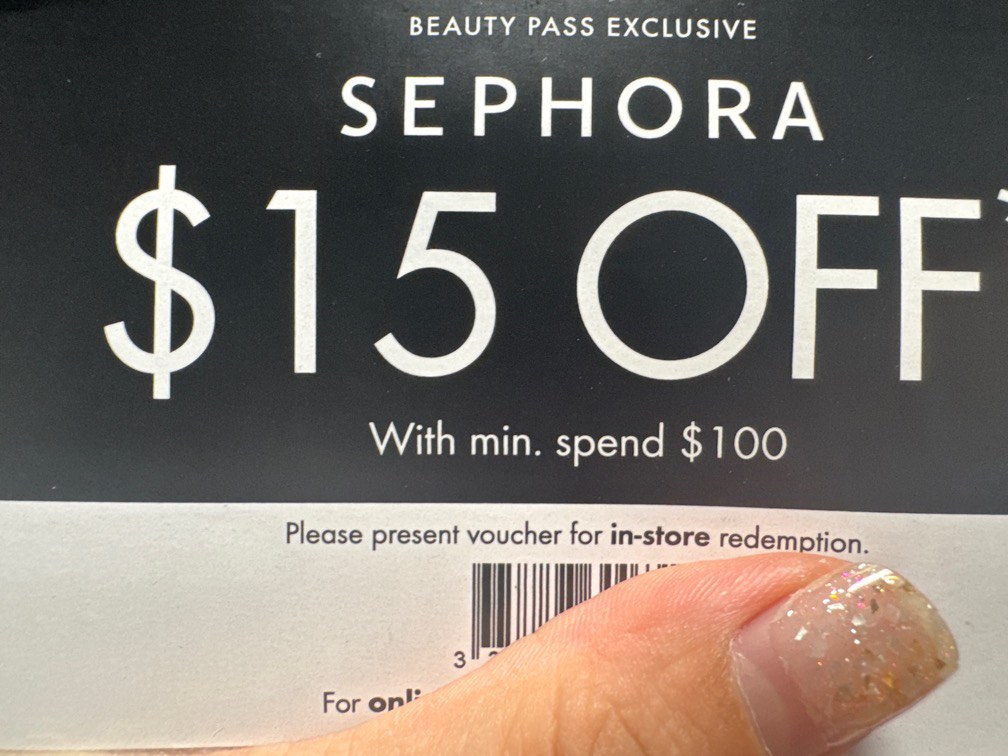Sephora $15 off $100 voucher in store&e-voucher, Tickets & Vouchers, Store Credits on Carousell