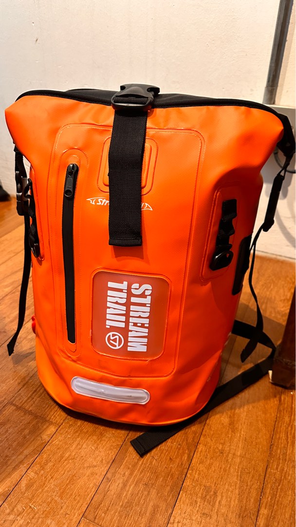 Stream Trail Dry Tank 25L Waterproof Backpack - Orange, Men's Fashion ...