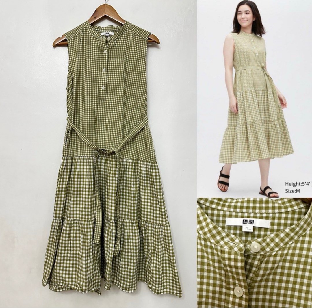 Uniqlo checkered green dress, Women's Fashion, Dresses & Sets, Dresses ...