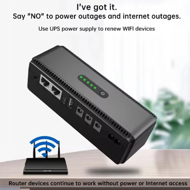 UPS battery backup 10400mAh. Uninterruptible power supply 85-265V UPS ...