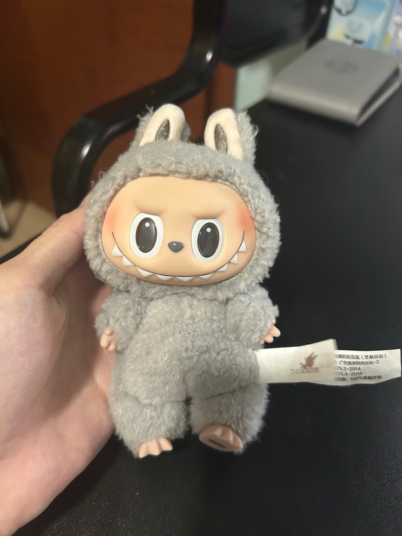 Version 1 Grey Labubu Plush, Hobbies & Toys, Toys & Games on Carousell