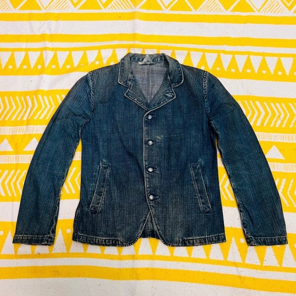 45RPM Blue Denim Indigo Dyed Coat Jacket Kapital Samurai Iron Hearts ...