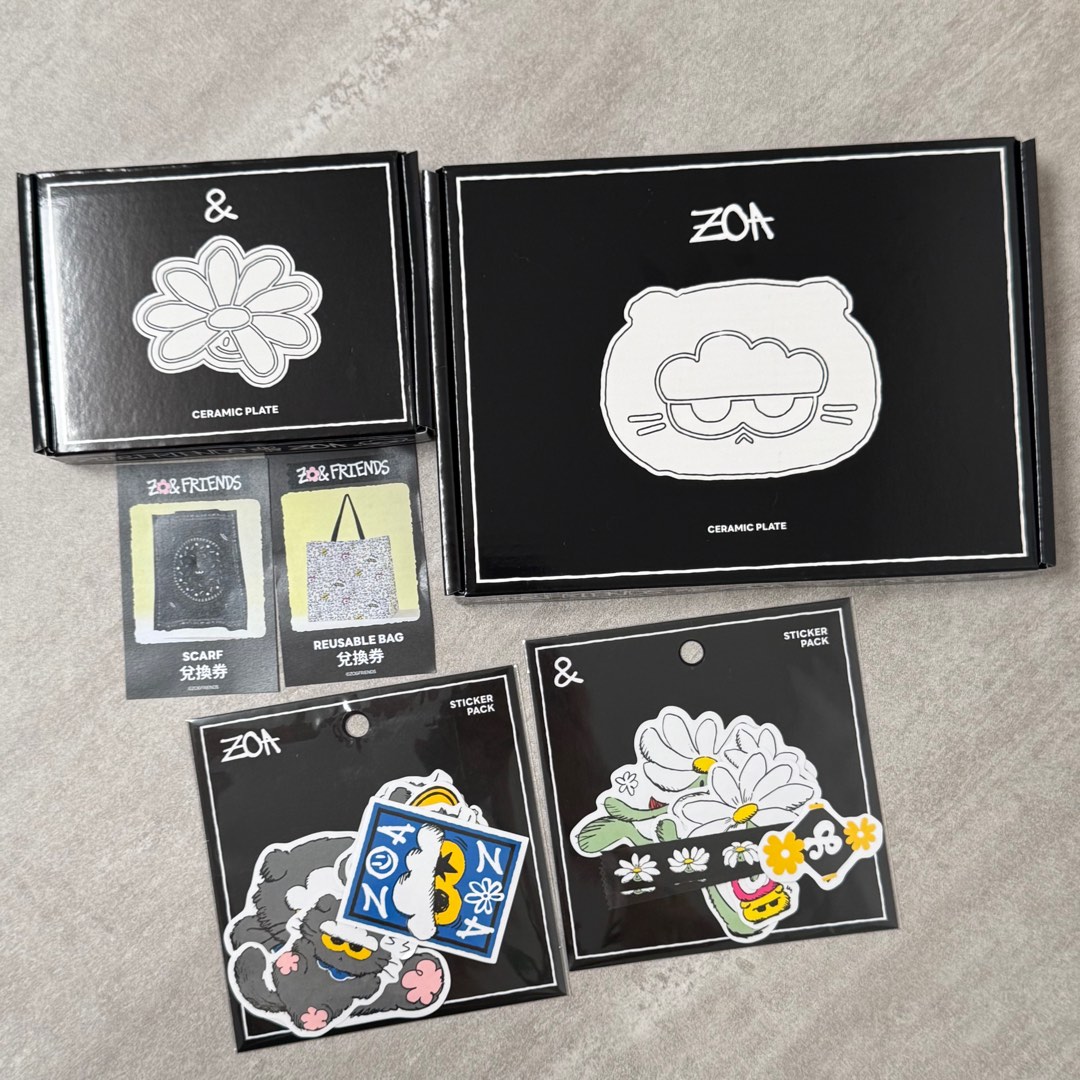 現貨 GD ZO&FRIENDS ZOA A&NE 精品 PLATE SCARF SHOPPING BAG STICKERS, 興趣及遊戲 ...