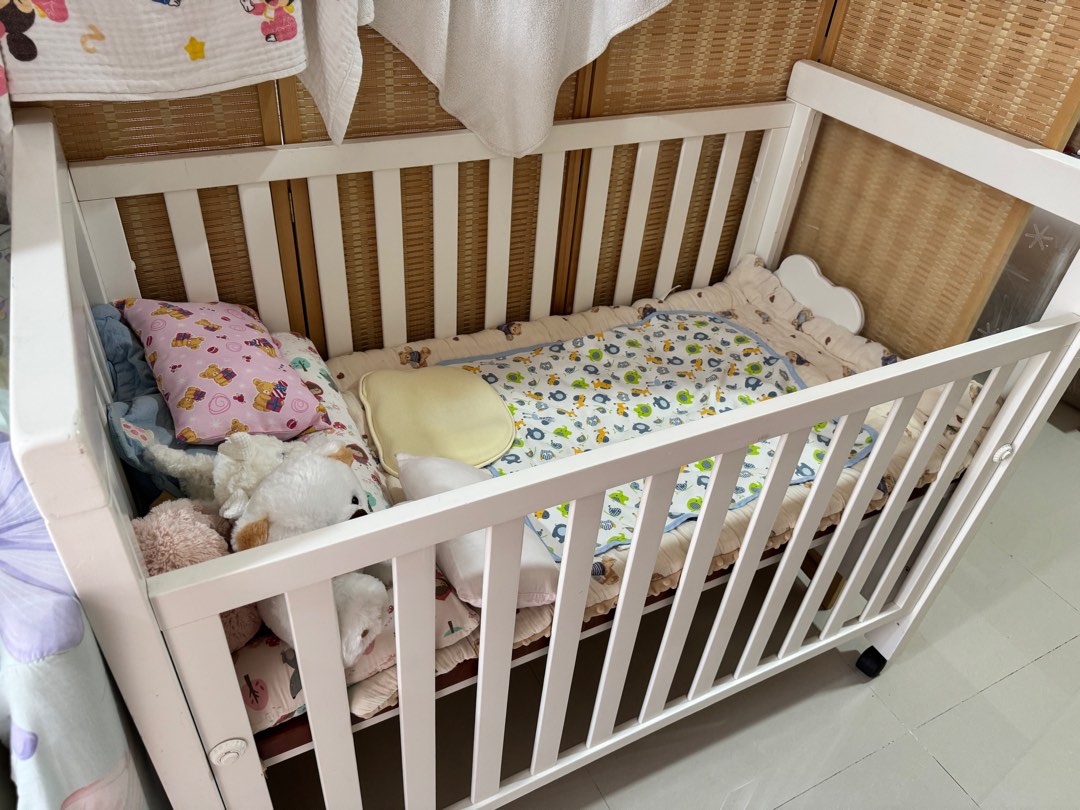 Baby cot with wheels, Babies & Kids, Baby Nursery & Kids Furniture ...