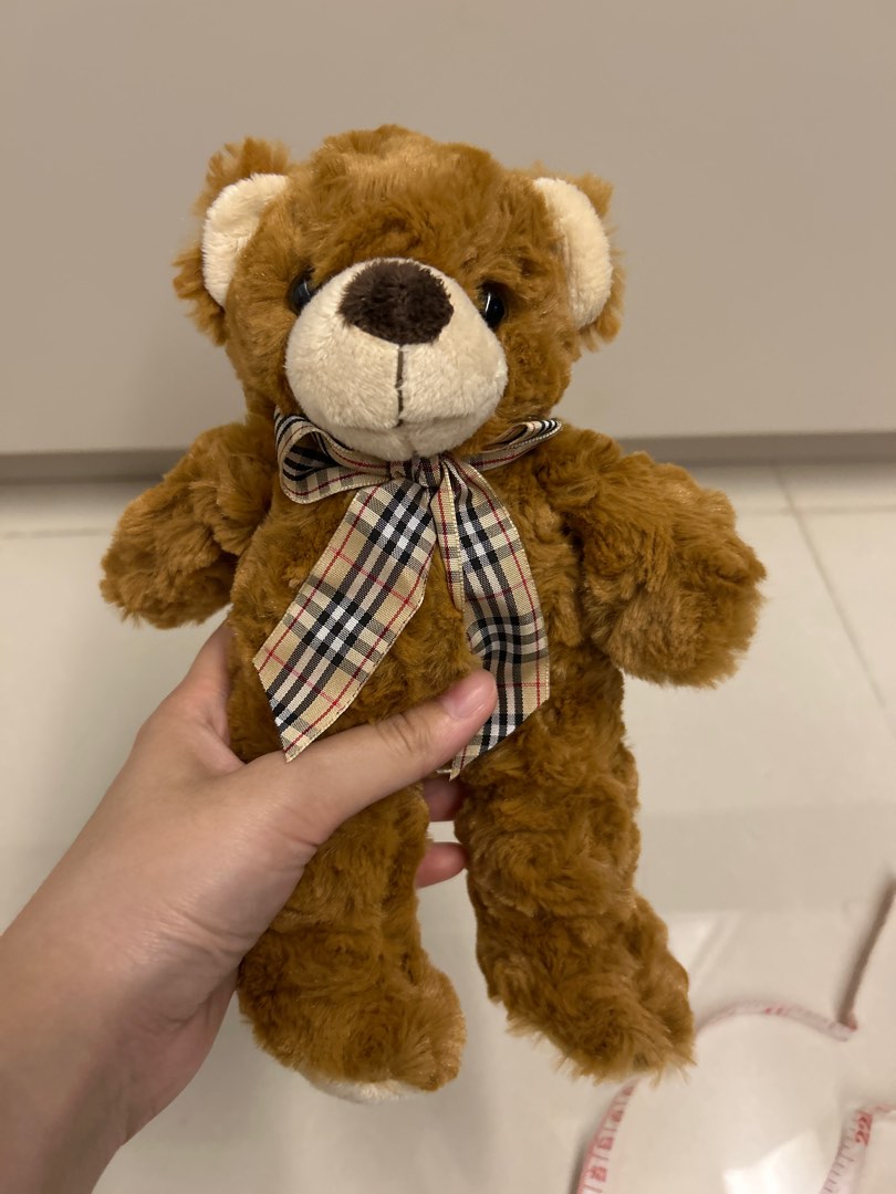 Burberry Teddy Bear with Bow, Hobbies & Toys, Toys & Games on Carousell
