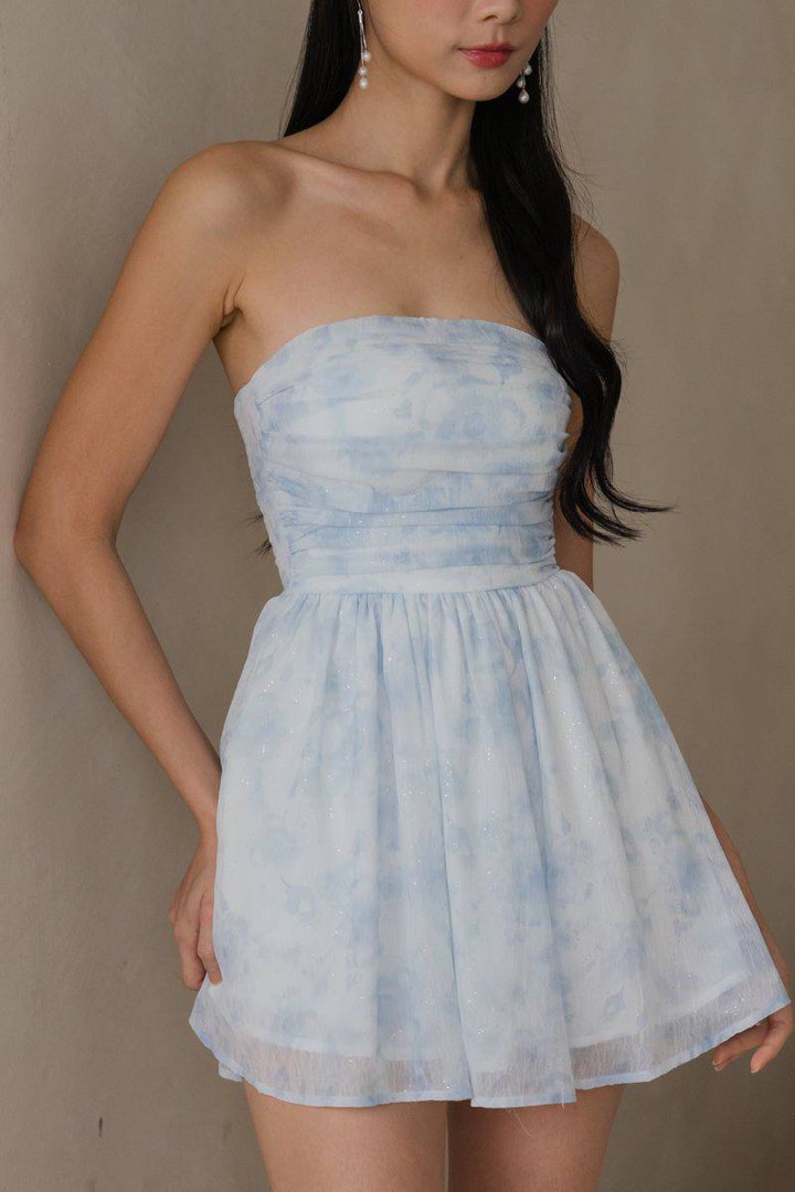 Celestia Mini Romper Dress in Blue, Women's Fashion, Dresses & Sets ...