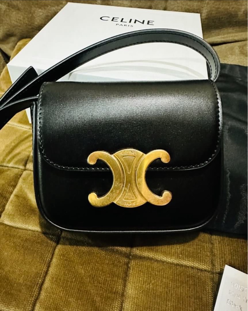 celine mini凱旋門小廢包 lisa同款 凱旋門小方 包 MINI TRIOMPHE, 她的時尚, 包包、錢包, 肩背、側背包在旋轉拍賣