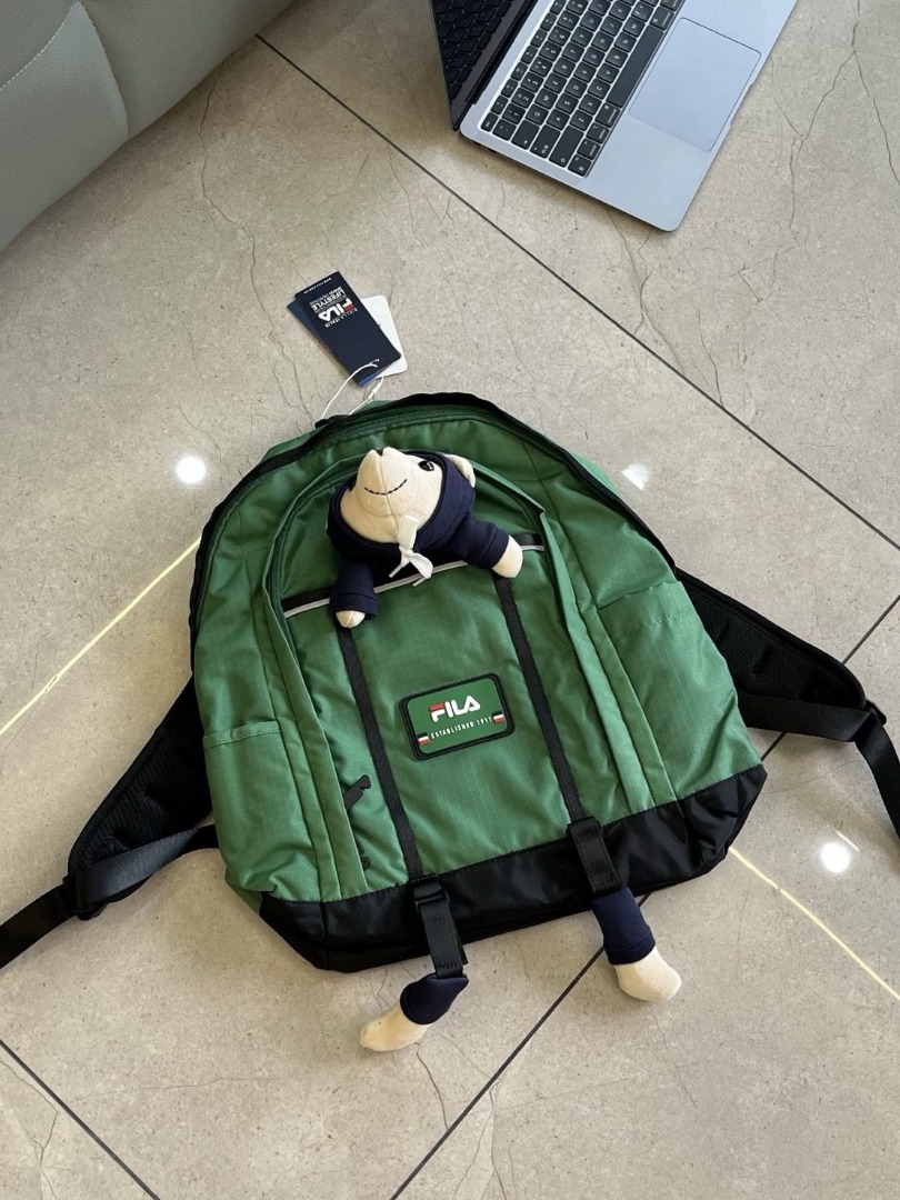 Fila Teddy Bear Dolls Decorate Backpacks And Student Backpacks Green ...