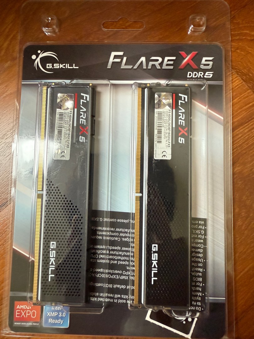 g.skill Flare X5 DDR5 32GB (2x16GB) 6000MHz RAM, Computers & Tech ...