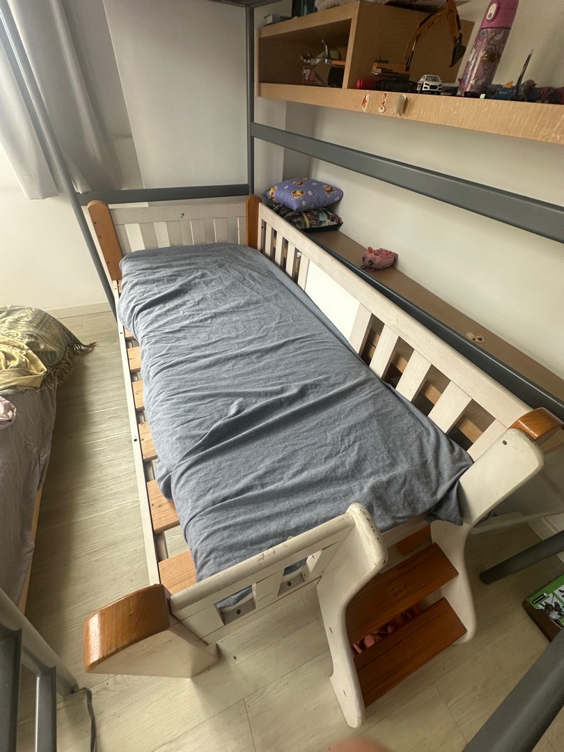 Kids Solid Wood Bed With Stairs Furniture Home Living Furniture