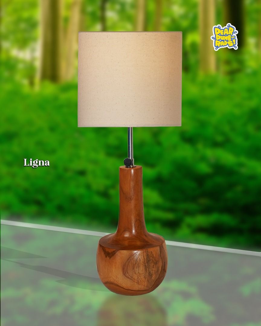 Ligna Table Lamp/Decorative Lamp/Teak Wood Art/Lampu Hias /Lampu Meja ...