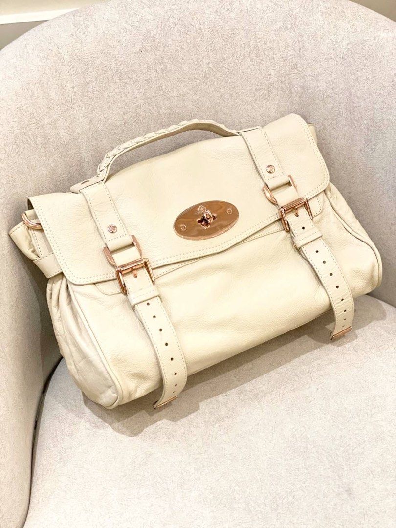 MULBERRY ALEXA CREAM COLOUR WITH ROSE GOLD HARDWARE BAG, Luxury, Bags ...