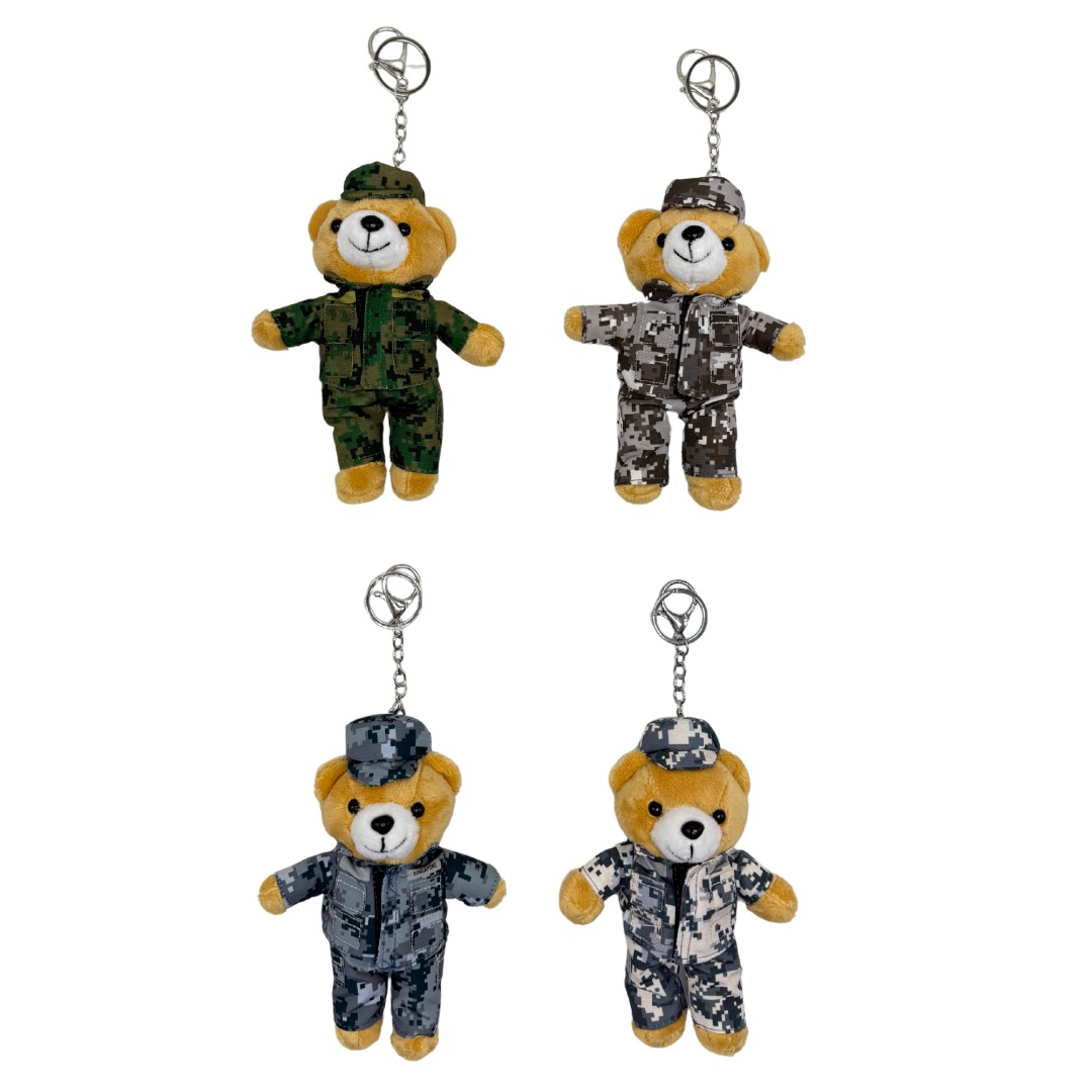 NO. 4 ARMY / NAVY / DIS / AIRFORCE UNIFORM BEAR KEYCHAIN POP ORD GIFT ...