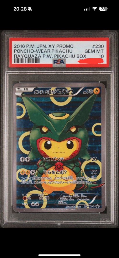 Pikachu Poncho Green Rayquaza PSA10, Hobbies & Toys, Toys & Games on ...