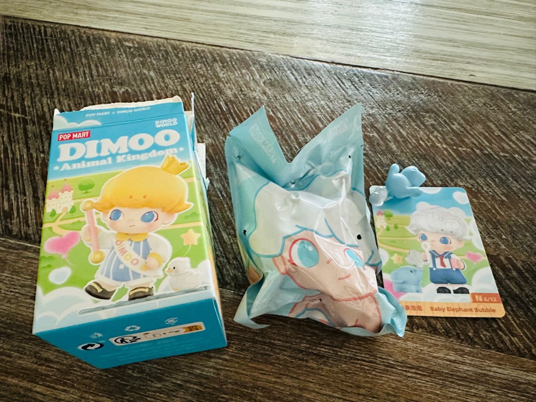 POP MART DIMOO Animal Kingdom Baby Elephant Bubble, Hobbies & Toys ...