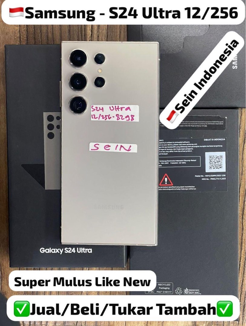 Samsung S24 Ultra 12/256 Gb Grey titanium resmi indo garansi on ...