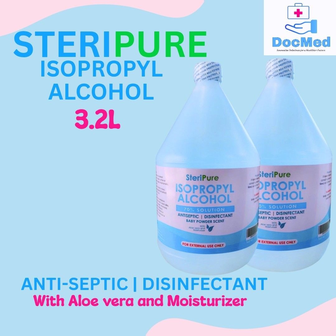 STERIPURE ISOPROPYL ALCOHOL 70% 3.2 LITER, Health & Nutrition, Medical ...