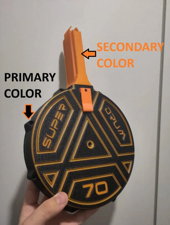 Super Drum 70 Round Magazine NERF DART ZONE 3D PRINT HARDWARE KIT OR ...