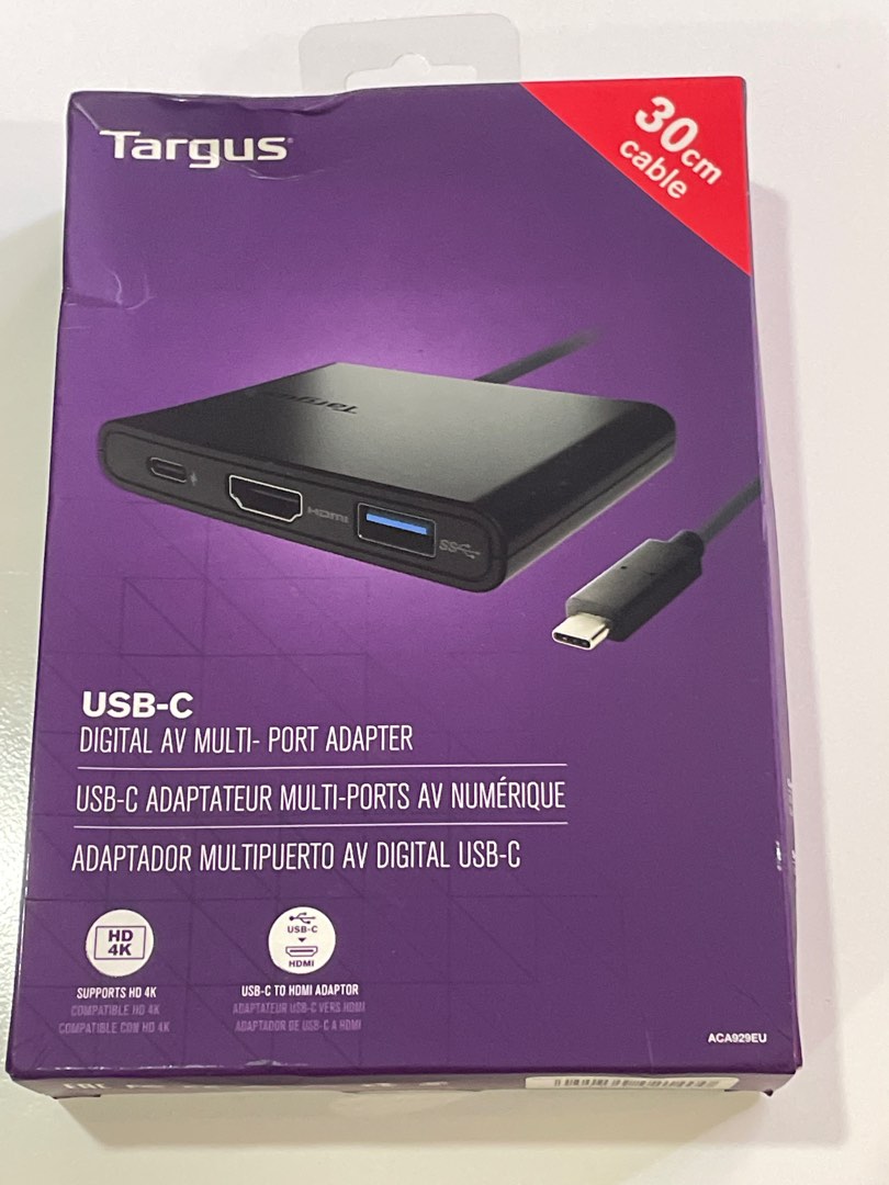 Targus USB-C Hub - 4K Display, USB-C Data Pass Through, Computers ...