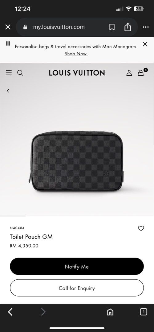 Toilet Pouch GM, Luxury, Bags & Wallets on Carousell