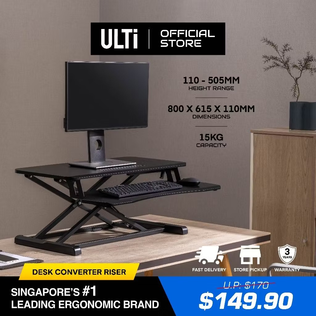 ULTI Desk Converter Riser - Ergonomic Standing Desk, Furniture & Home ...