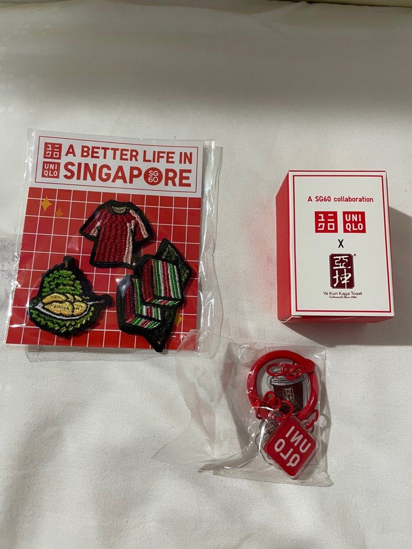 Uniqlo x Ya Kun SG60 patches and keychain, Hobbies & Toys, Memorabilia ...