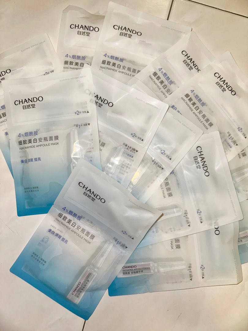 𝐁𝐑𝐀𝐍𝐃 𝐍𝐄𝐖 CHANDO Himalaya 自然堂 2 Steps Niacinamide Ampoule Mask ...