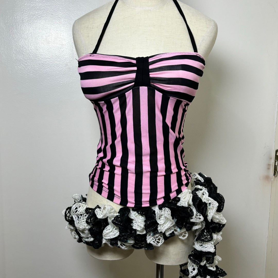 Alt Grunge Halter Pink and Black Tankini Goth Japanese Shinjuku ...