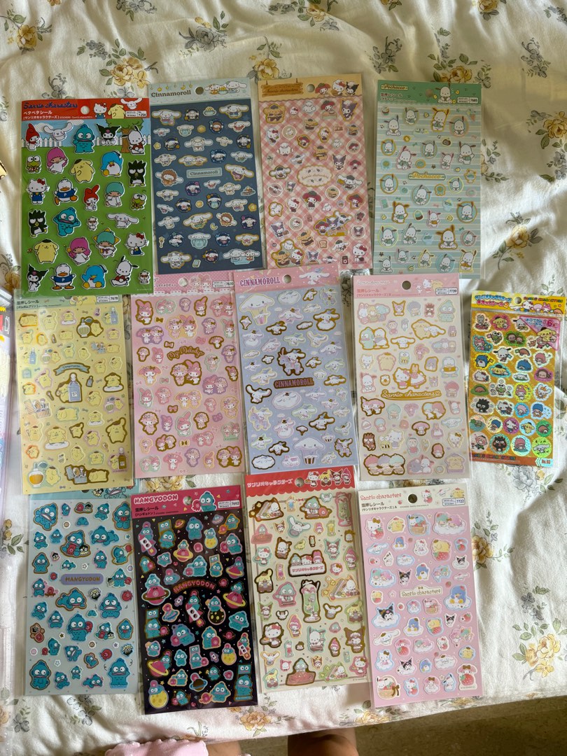 Authentic Japan Sanrio sticker sheets hello kitty hangyodon cinnamoroll ...