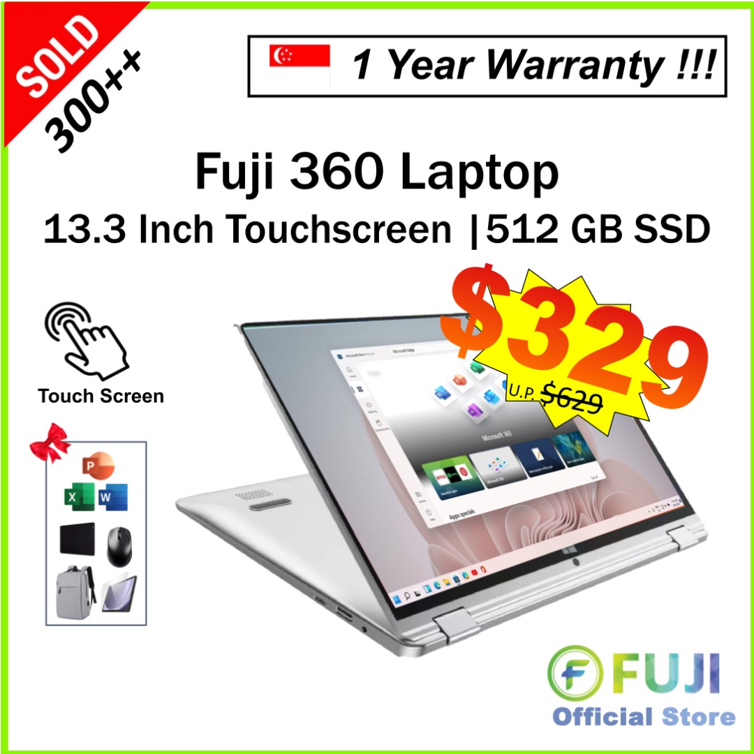 Brand New Fuji 360 Flip + Touch Screen Laptop - Up To 12GB RAM + 512GB ...