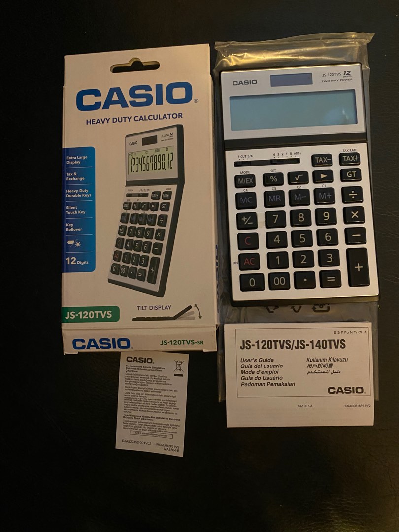 Casio JS-120TVS-SR Heavy Duty Calculator, 電腦＆科技, 商務用科技產品 - Carousell