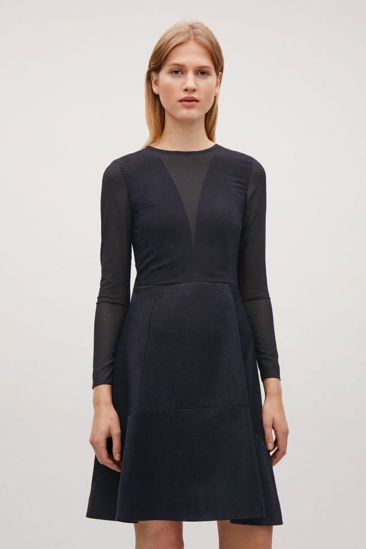 COS Dress with Sheer Inserts, Fesyen Wanita, Pakaian Wanita, Gaun & Rok ...