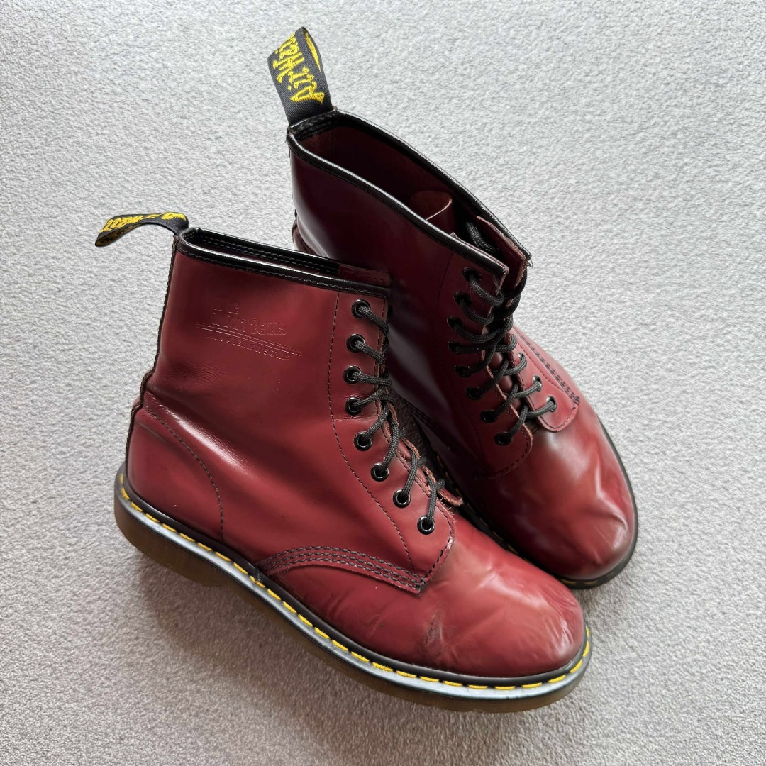 DR. MARTENS 1460 CHERRY RED, Men's Fashion, Footwear, Boots on Carousell