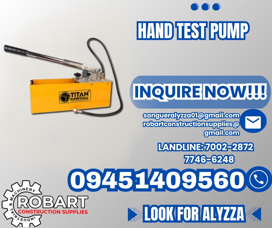 HAND TEST PUMP, Commercial & Industrial, Industrial Equipment on Carousell