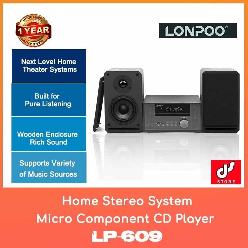 Lonpoo LP-609 Home Stereo System Micro Component CD Player WITH 1 YEAR ...
