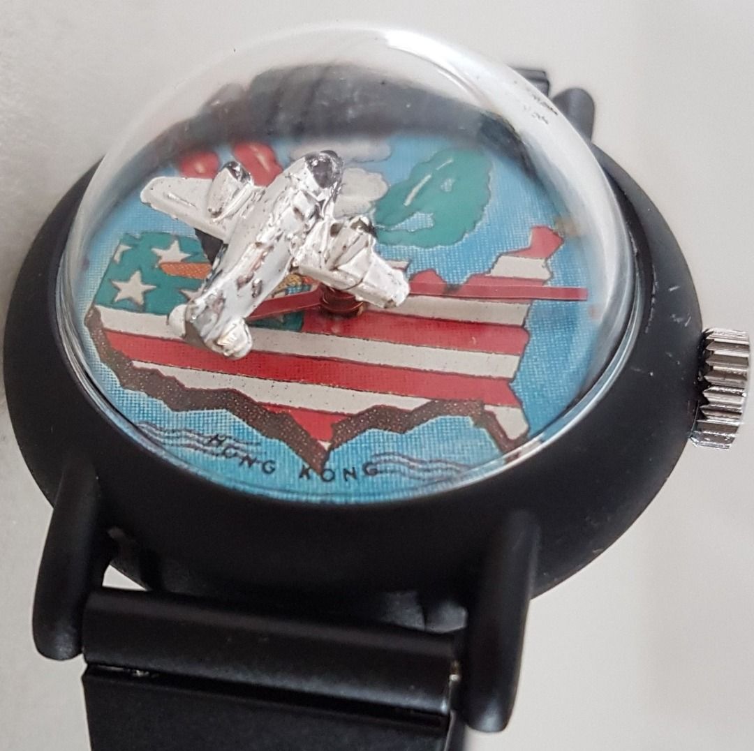 Rare Collectibles, Retro Moving Airplane Wristwatch, Vintage Mechanical ...