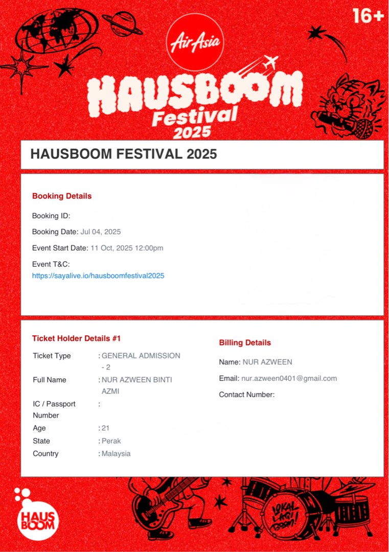 TICKET HAUSBOOM 2025 (GA), Tickets & Vouchers, Event Tickets on Carousell