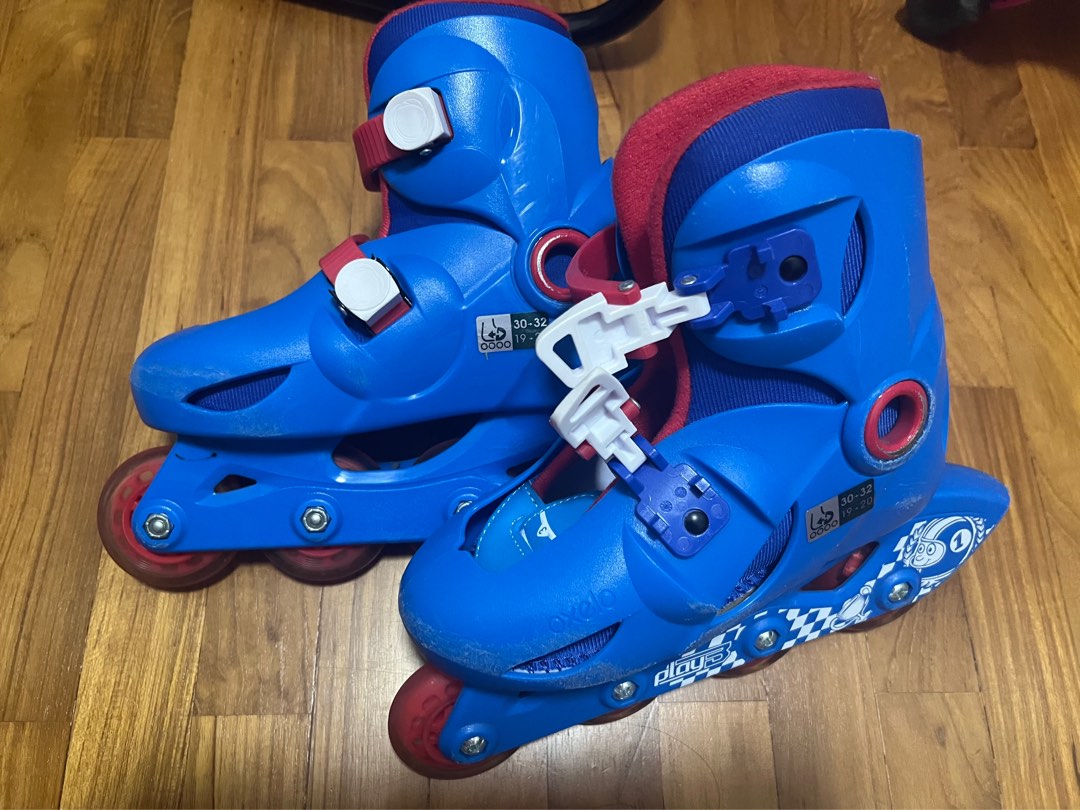Pre-loved decathlon blue inline skates 30-32, Sports Equipment, Sports ...