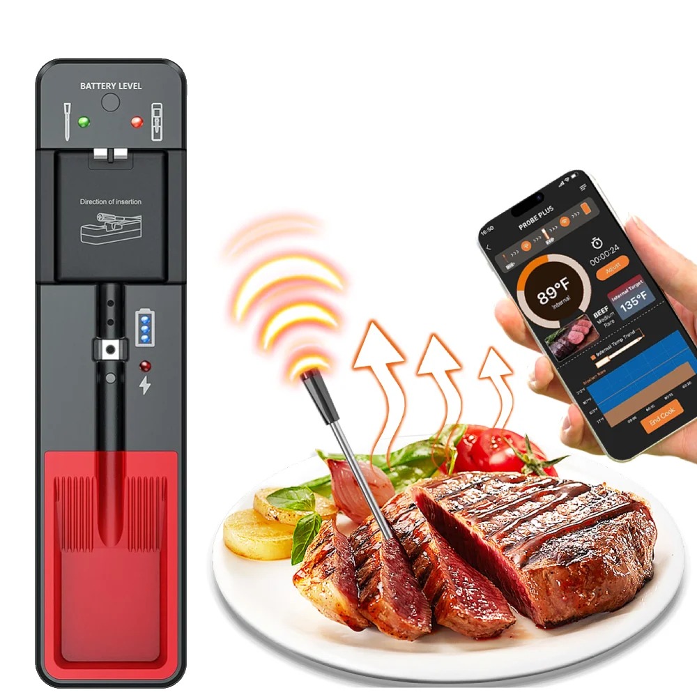 Wireless Meat Food Thermometer Kitchen Cooking Tool Smart Oven Grill ...