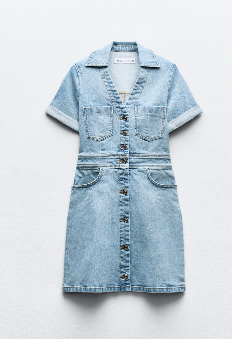 Zara Denim Mini Dress, Women's Fashion, Dresses & Sets, Dresses on ...
