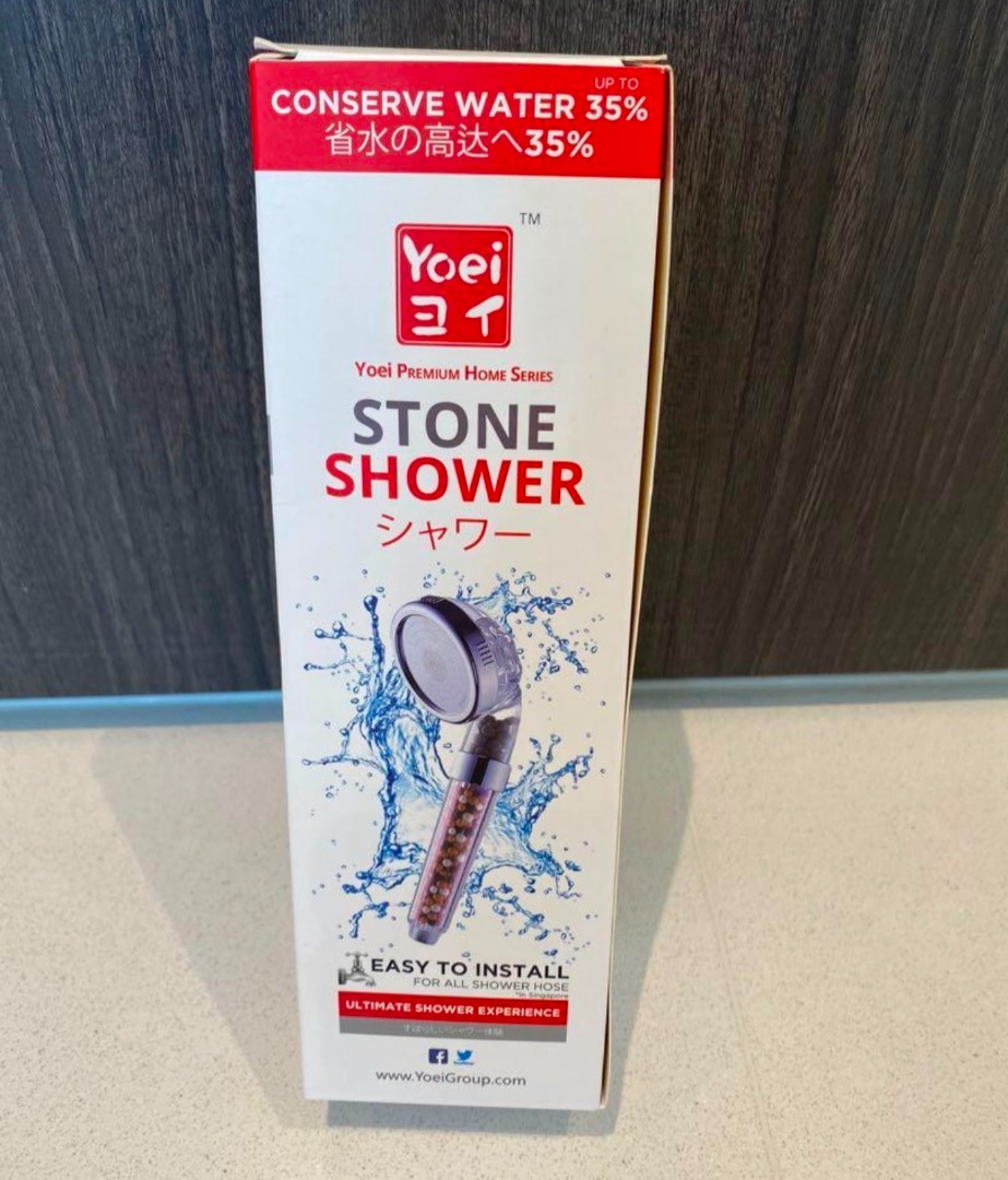 BNIB Yoei Stone Shower head, Furniture & Home Living, Bathroom ...
