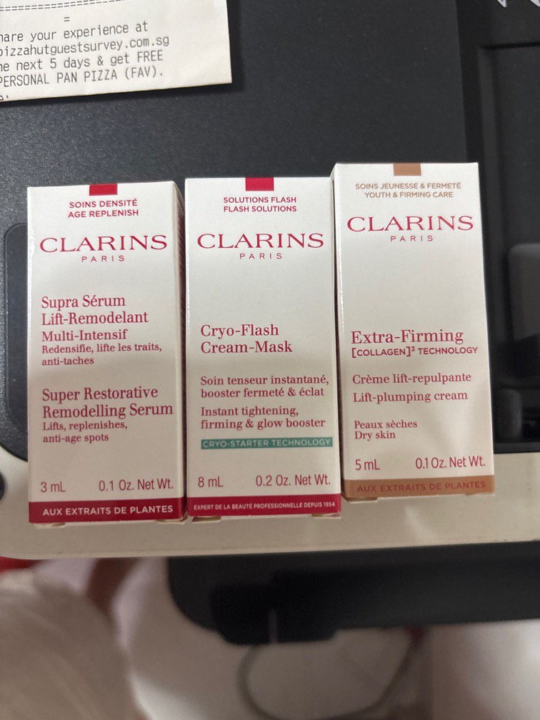 Clarins Super Restorative Remodelling Serum / cryo- flash cream mask ...