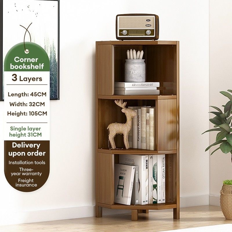 Corner Display Bookshelf | Small Corner Bookcase | Wooden Display ...