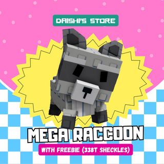 GROW A GARDEN MEGA RACCOON, Video Gaming, Video Games, Others on Carousell