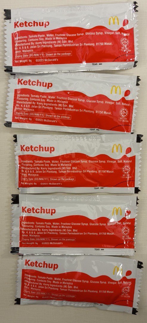 Mc Donalds Tomato Ketchup(100 pieces) & Mc Donalds-Barbecue Sauce (10 ...
