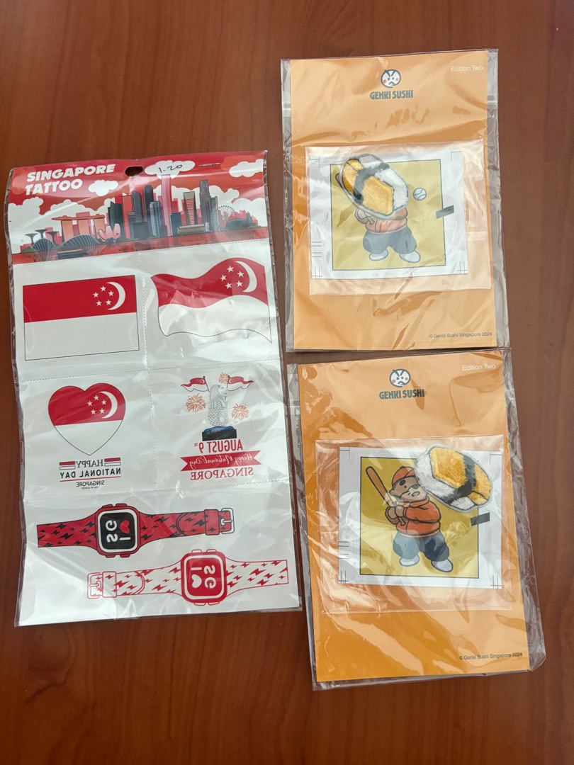 National day tattoo, genki sushi badge, Hobbies & Toys, Stationery ...