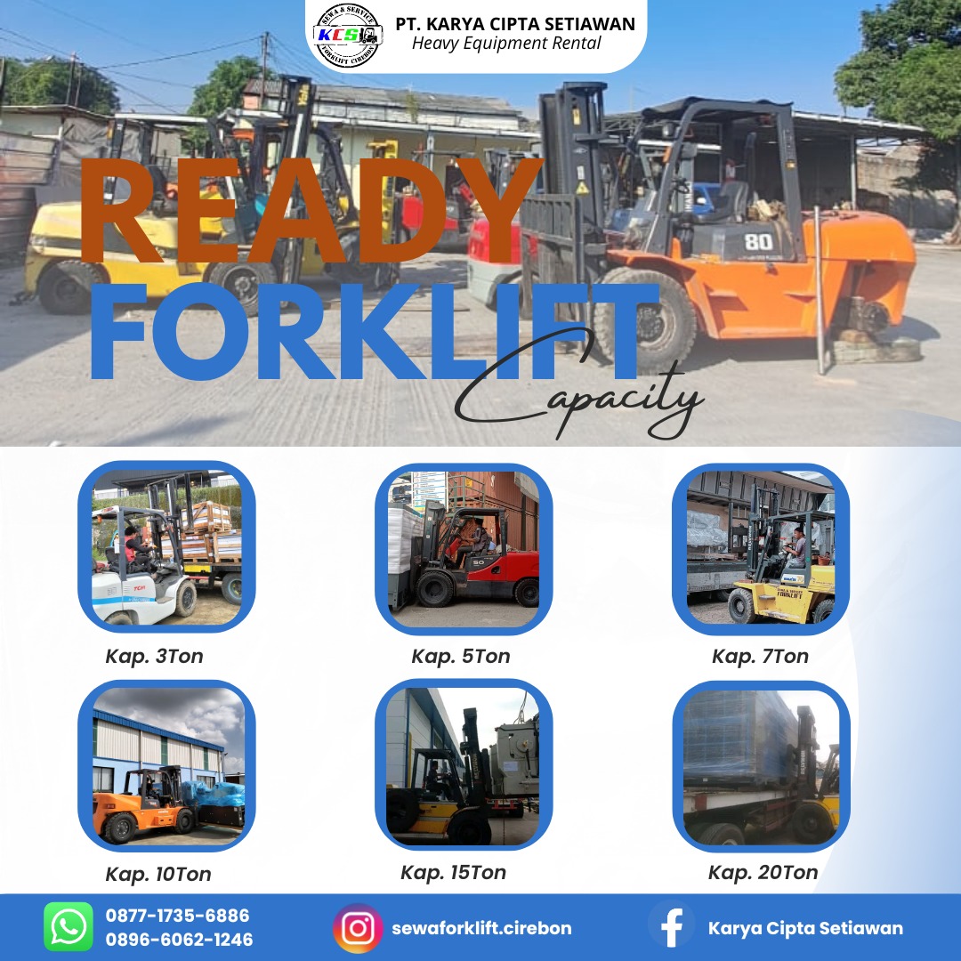 SEWA FORKLIFT DAN CRANE SUMBER - CIREBON PT. KCS TELP. 087717356886 ...